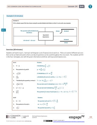 G6 m4-d-lesson 14-t | DOCX | Physics | Science