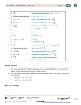 G6 m4-d-lesson 14-t | DOCX | Physics | Science