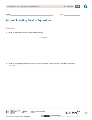 G6 m4-d-lesson 14-t | DOCX | Physics | Science