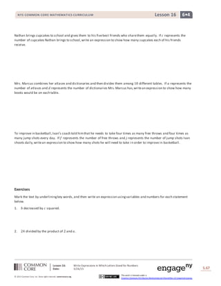 G6 m4-e-lesson 16-s | PDF