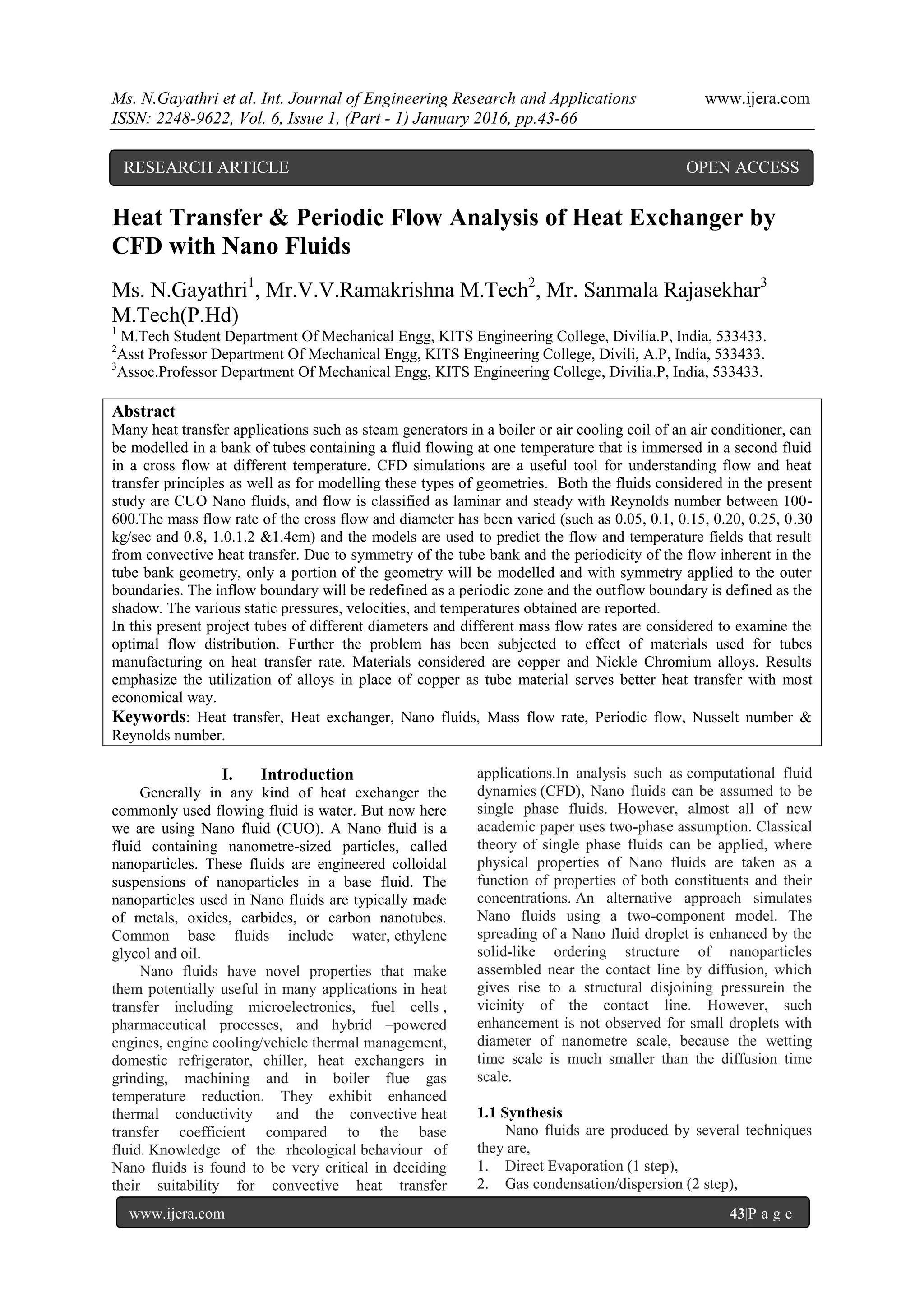 Heat Transfer & Periodic Flow Analysis of Heat Exchanger by CFD with ...
