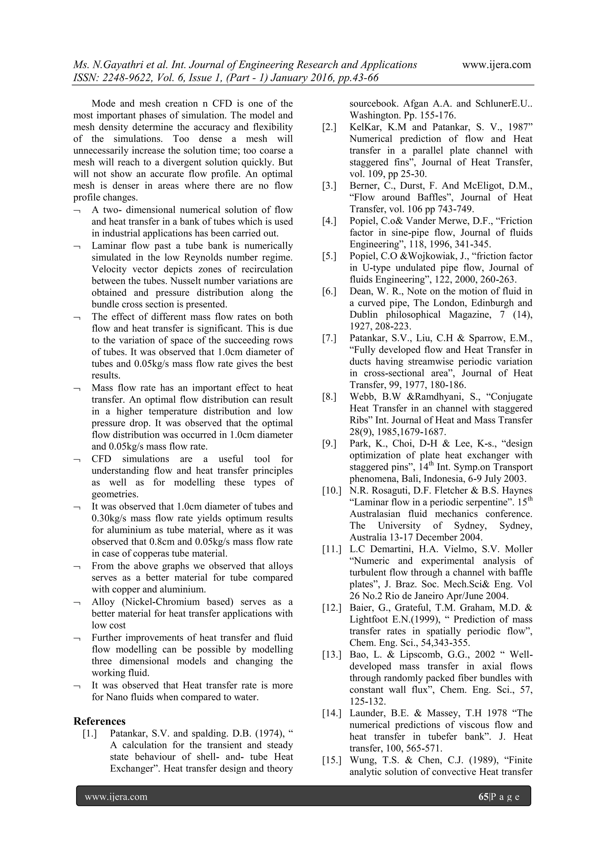 Heat Transfer & Periodic Flow Analysis of Heat Exchanger by CFD with Nano Fluids | PDF