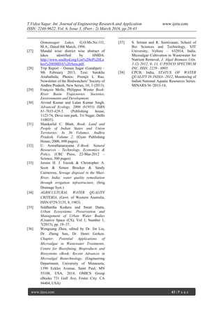 Water Quality of River Musi during 2012-2013, Telangana, India | PDF