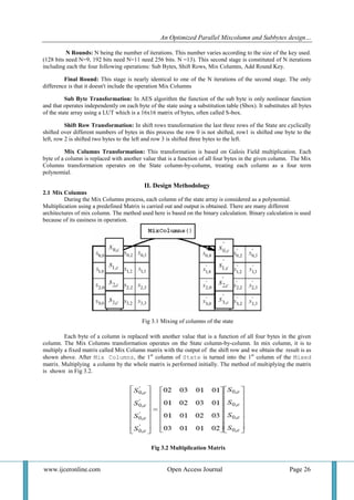An Optimized Parallel Mixcolumn and Subbytes design in Lightweight ...