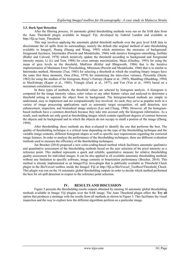 Exploring ImageJ toolbox for Oceanography: A case study in Malacca Straits | PDF | Photo Editing ...