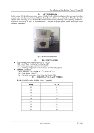 Correlation of True Boiling Point of Crude Oil | PDF