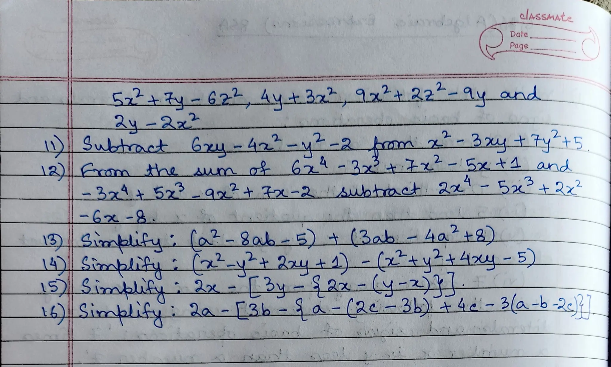 CBSE Grade 6 Mathematics Algebraic Expressions Worksheet (RSA) | PDF