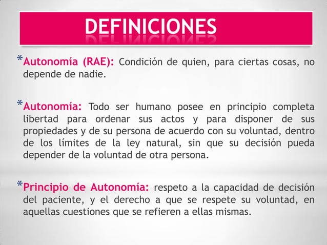 G6 Autonomia del Paciente | PPT