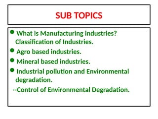 CBSE CLASS 10 INDUSTRIES - Introduction and classification of ...