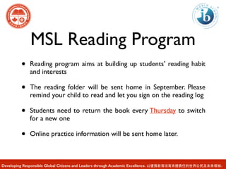 G6 MSL curriculum night presentation | PPT