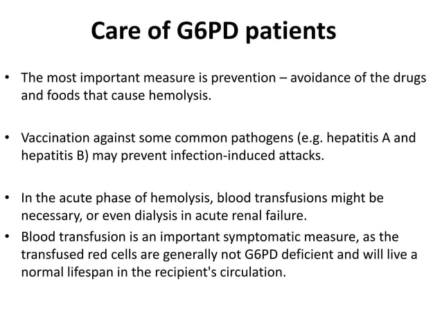 G6pd | PPTX | Blood Disorders | Diseases and Conditions