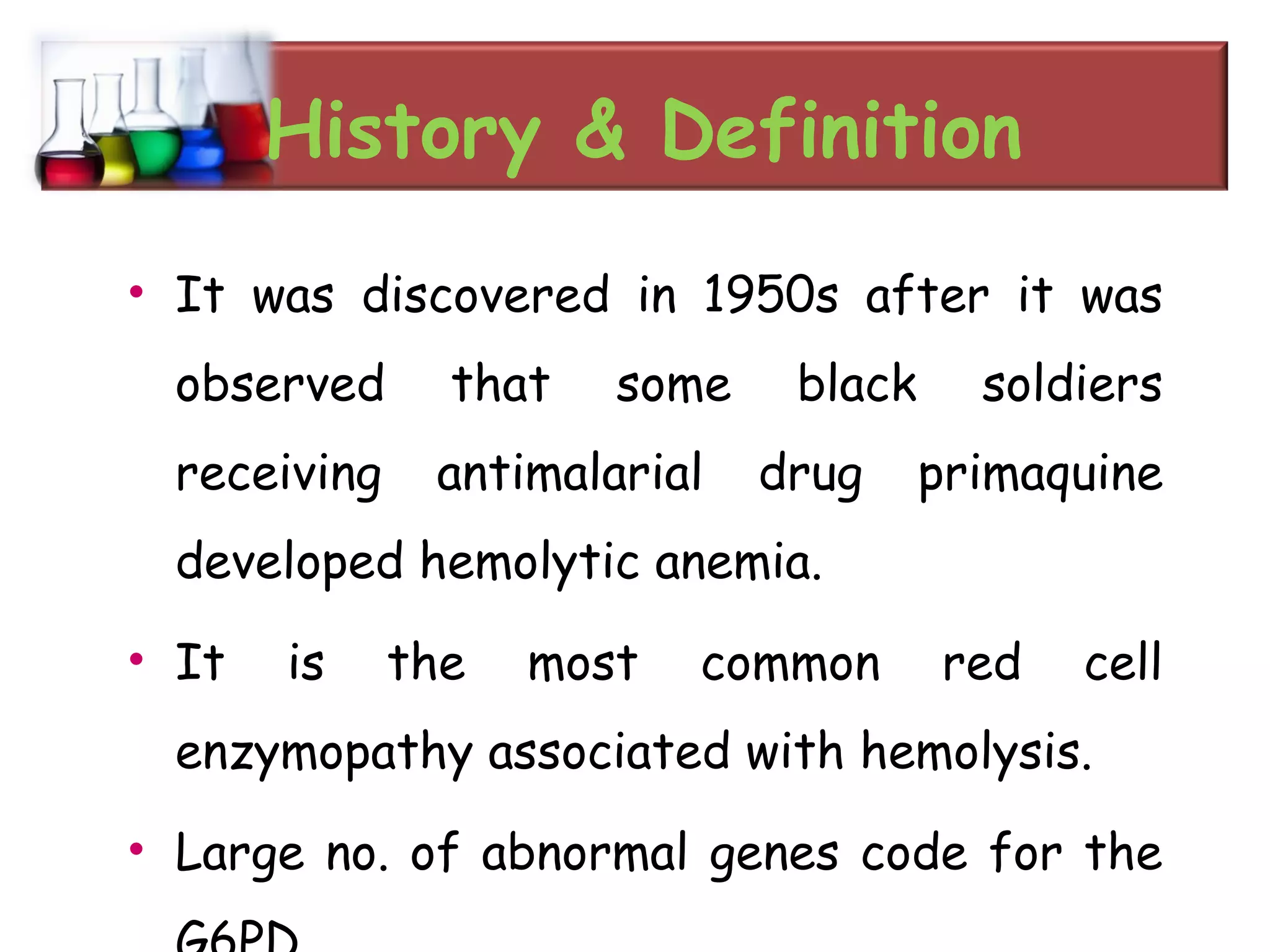 G6PD Deficiency Anaemai | PPT