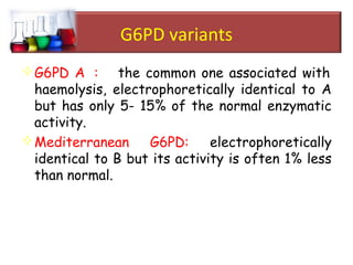G6PD Deficiency Anaemai | PPT | Blood Disorders | Diseases and Conditions