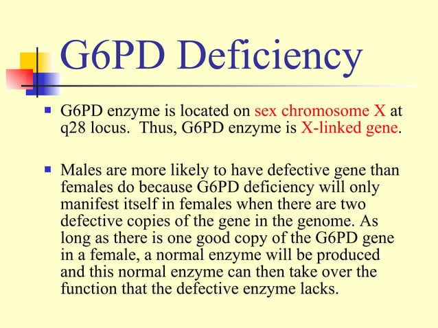 G6 Pd Deficiency | PPT | Blood Disorders | Diseases and Conditions