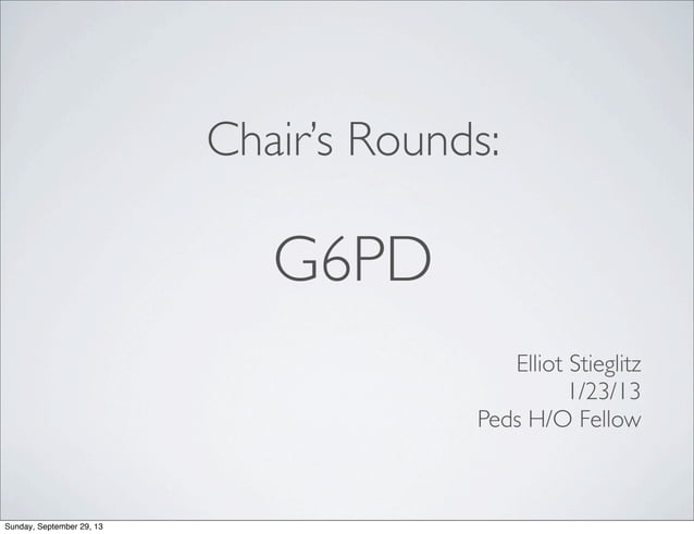 Glucose 6 Phosphate Dehydrogenase Deficiency G6PD | PDF