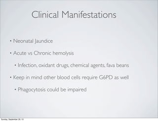 Glucose 6 Phosphate Dehydrogenase Deficiency G6PD | PDF
