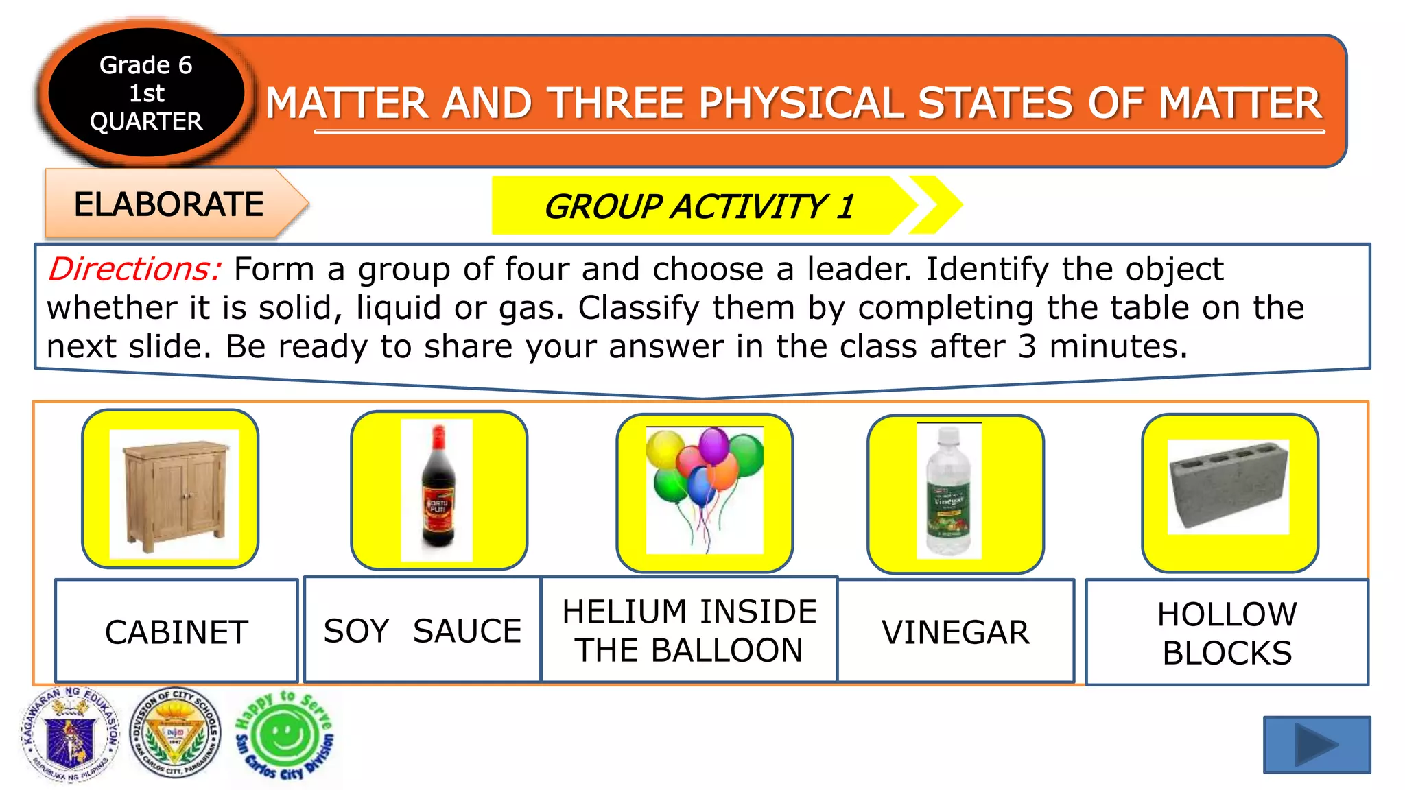 Science 6 Grade 6 1st Quarter Week 1 Day 1 | PPTX | Chemistry | Science