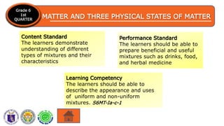 Science 6 Grade 6 1st Quarter Week 1 Day 1 | PPTX | Chemistry | Science
