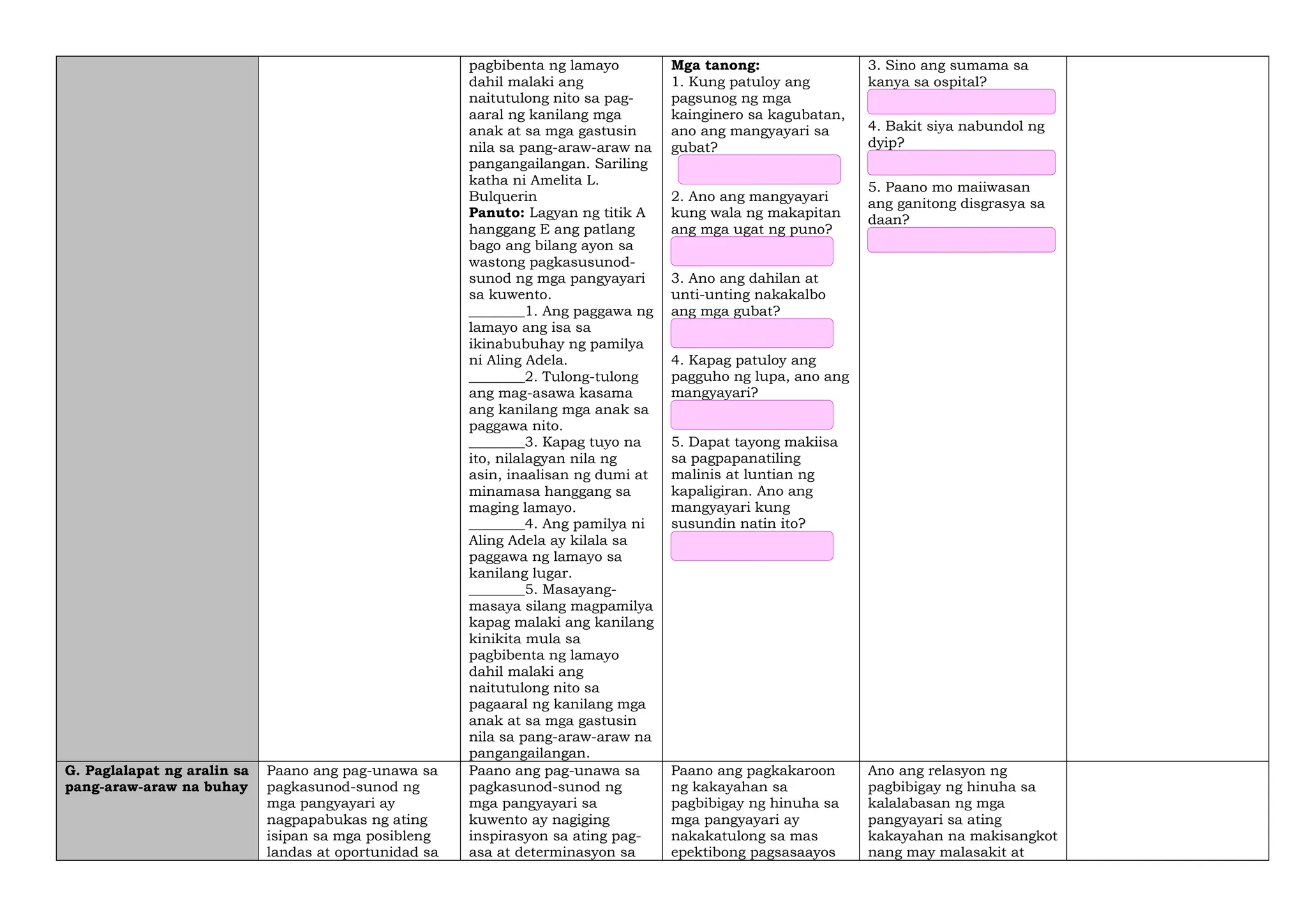 GRADE SIX FILIPINO DAILY LESSON LOG WEEK 2 QUARTER 2 | DOCX