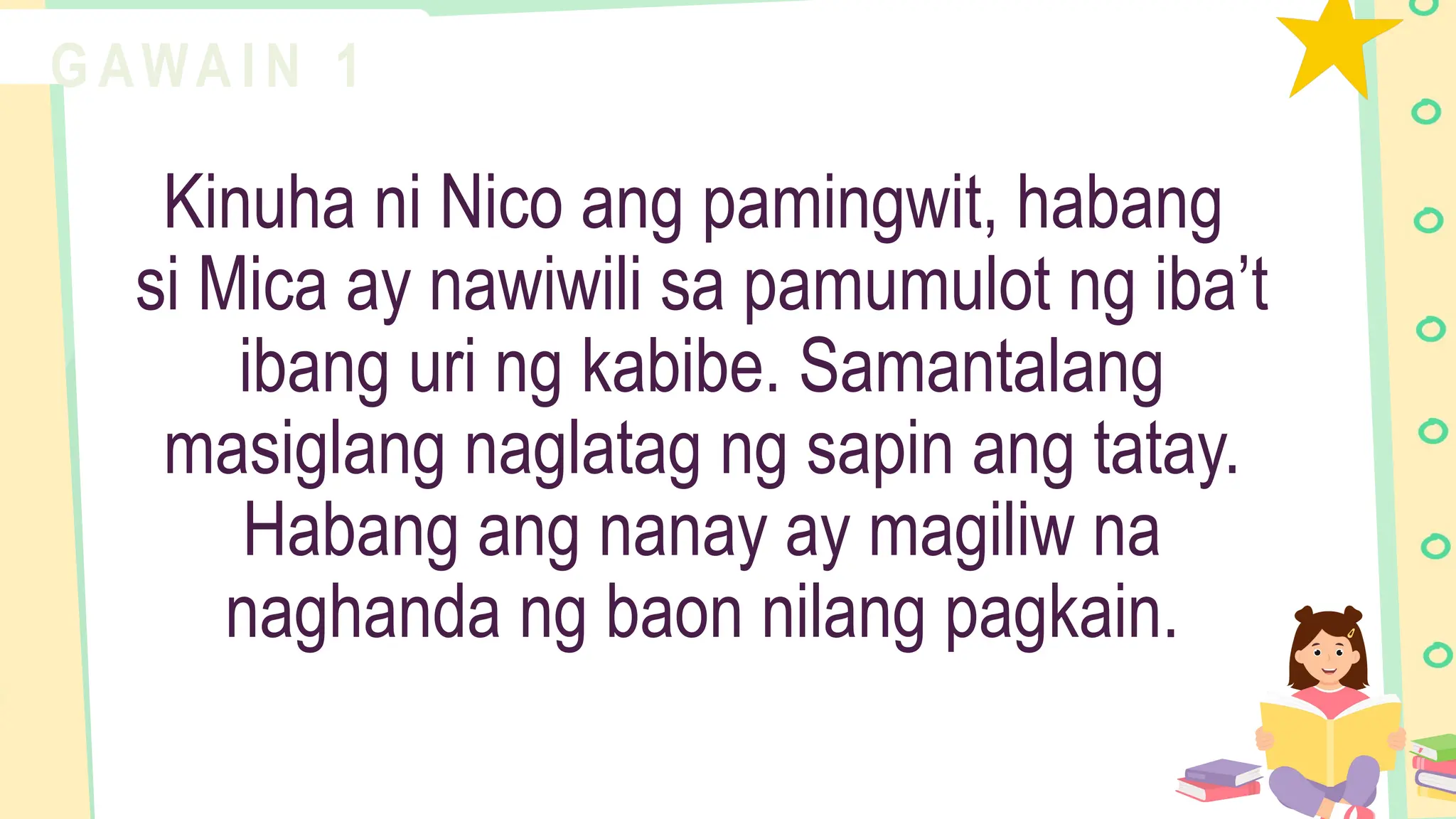 Filipino Subject Topic: Panglarawan (Gawain) | PPT