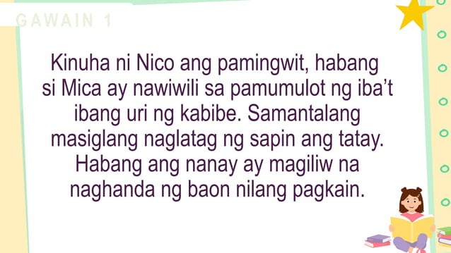 Filipino Subject Topic: Panglarawan (Gawain) | PPT