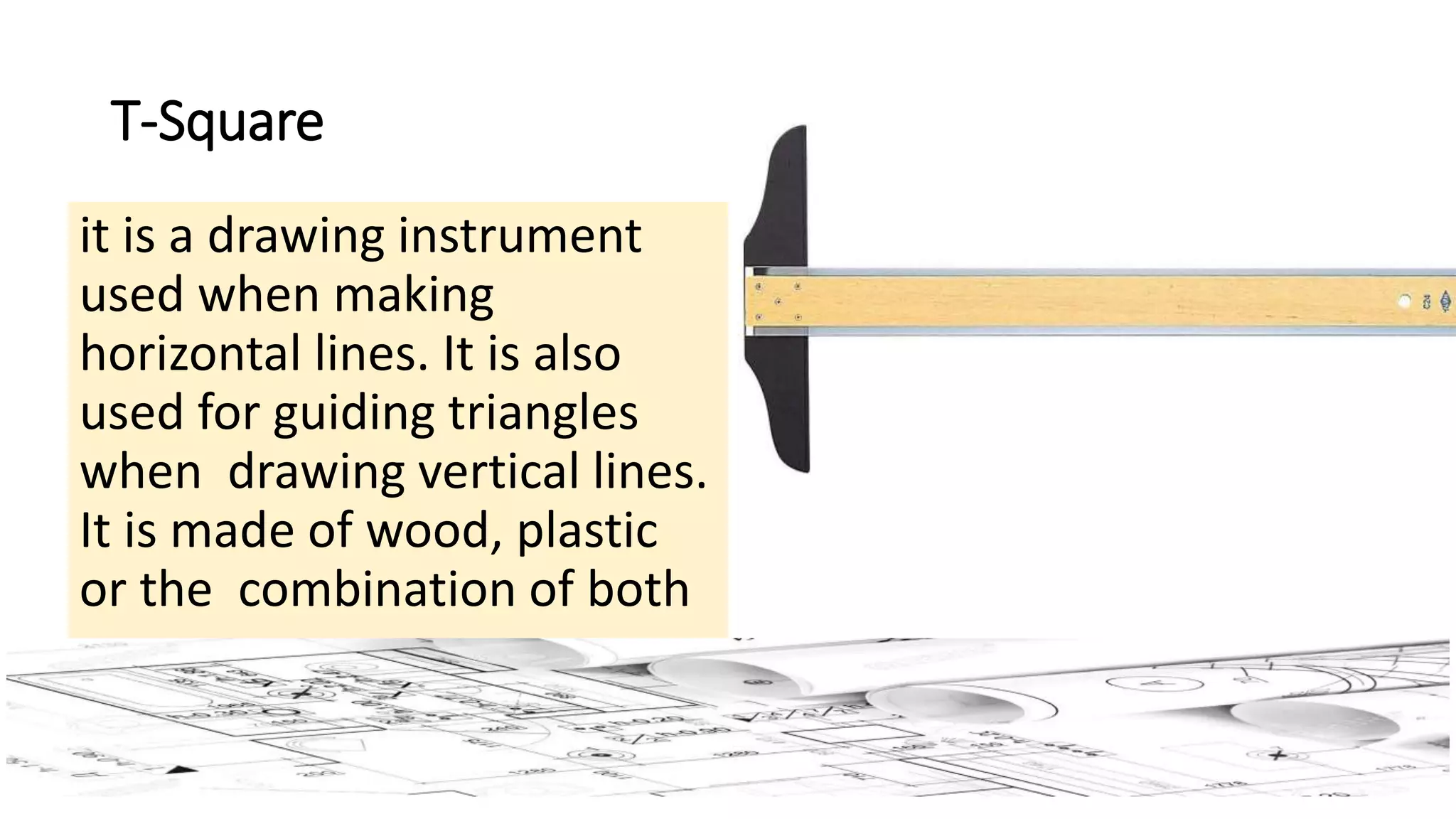 DRAFTING TOOLS, MATERIALS AND EQUIPMENT | PPTX