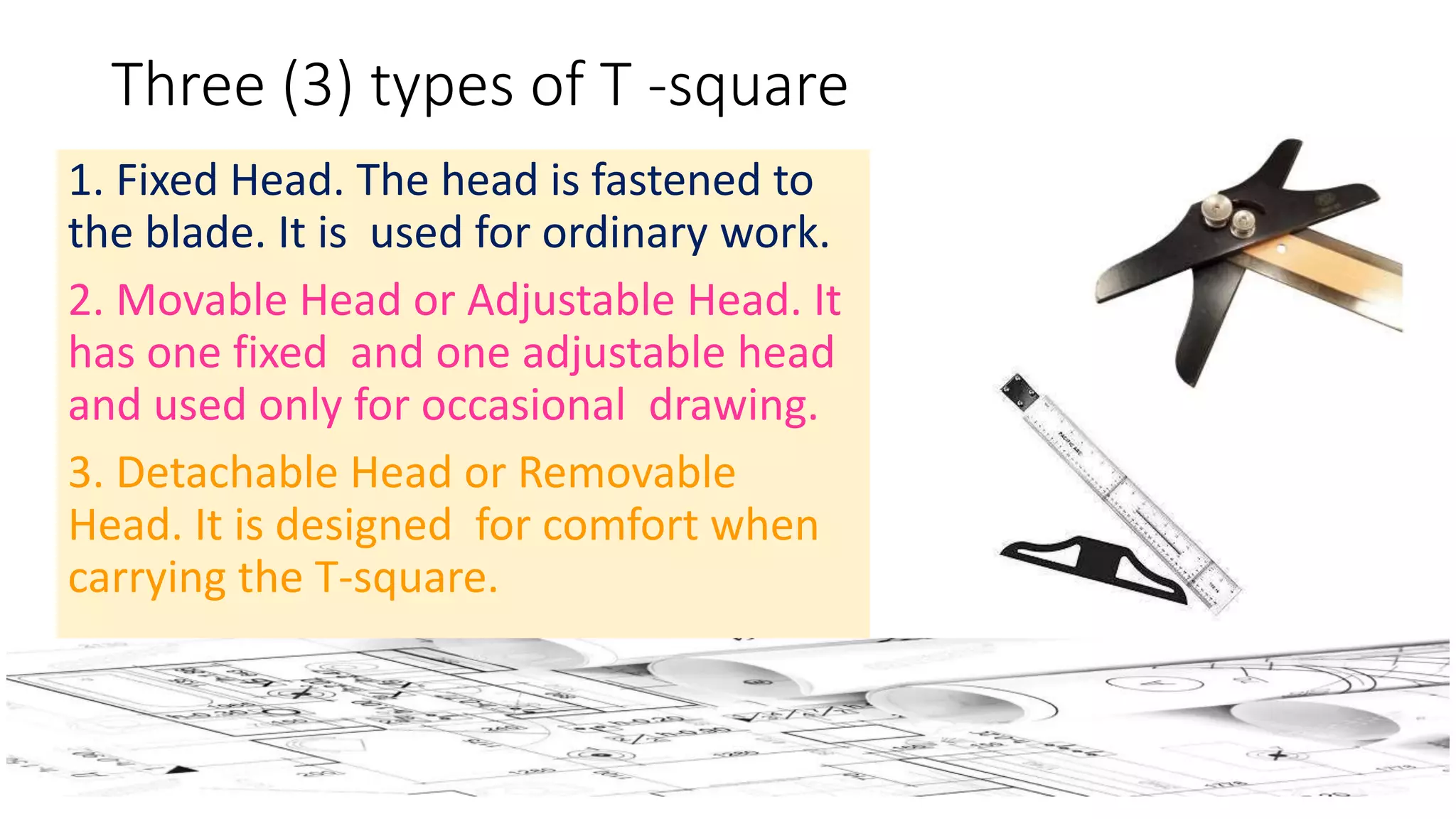 DRAFTING TOOLS, MATERIALS AND EQUIPMENT | PPTX