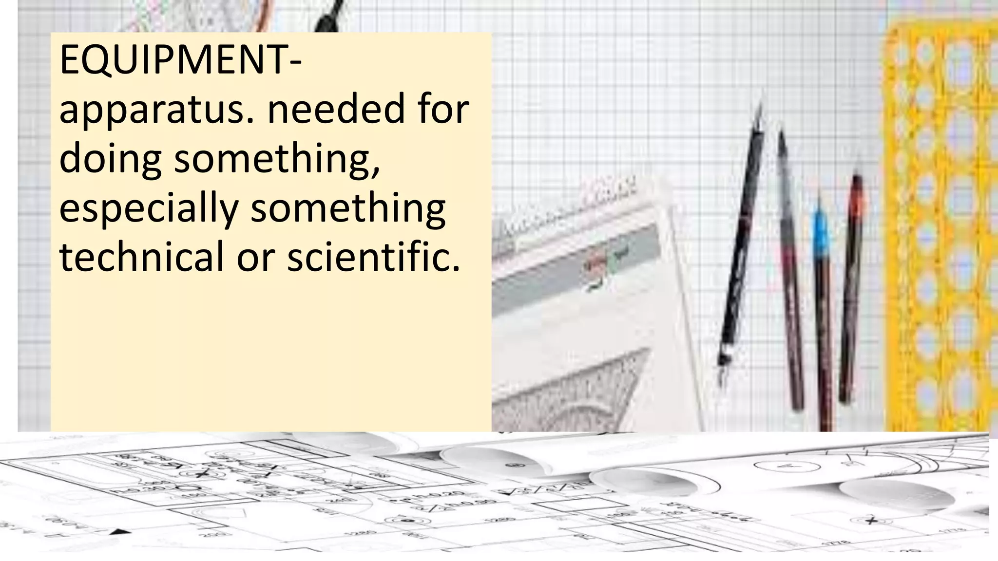 DRAFTING TOOLS, MATERIALS AND EQUIPMENT | PPTX