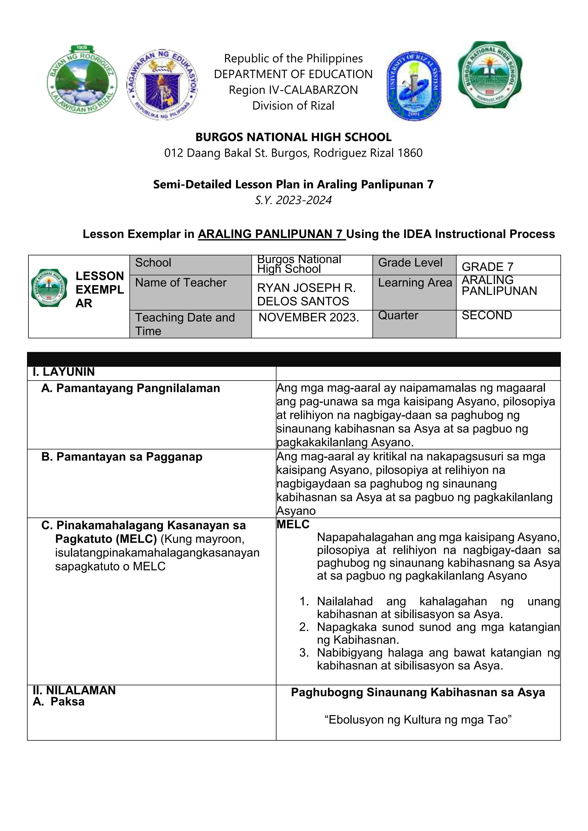 G7 - MGA PANAHON sa Panahong PREHISTORIKO.docx