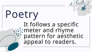 Grade 7 : Types of Poetry (MATATAG Curriculum) | PPTX