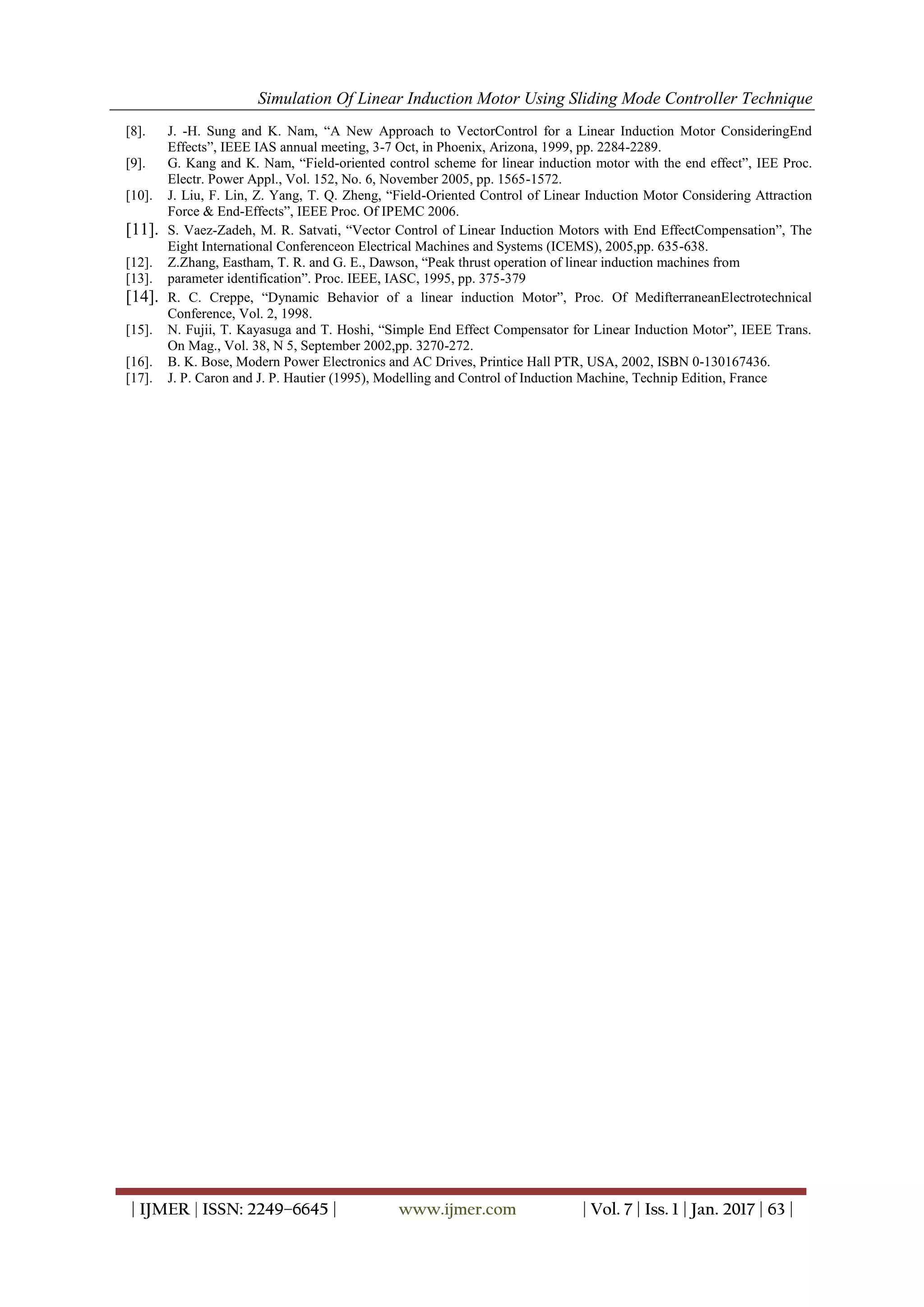 Simulation Of Linear Induction Motor Using Sliding Mode Controller