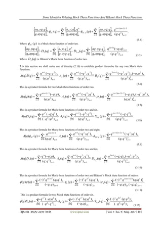 Some Identities Relating Mock Theta Functions And Hikami Mock Theta ...