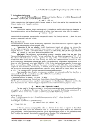 A Method For Evaluating the Sorption Capacity of The Sorbents | PDF