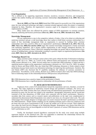 Application of Customer Relationship Management (Crm) Dimensions: A ...