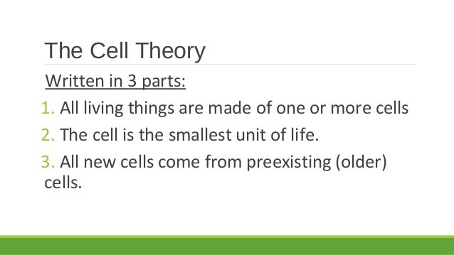 Cell Theory 3 Parts