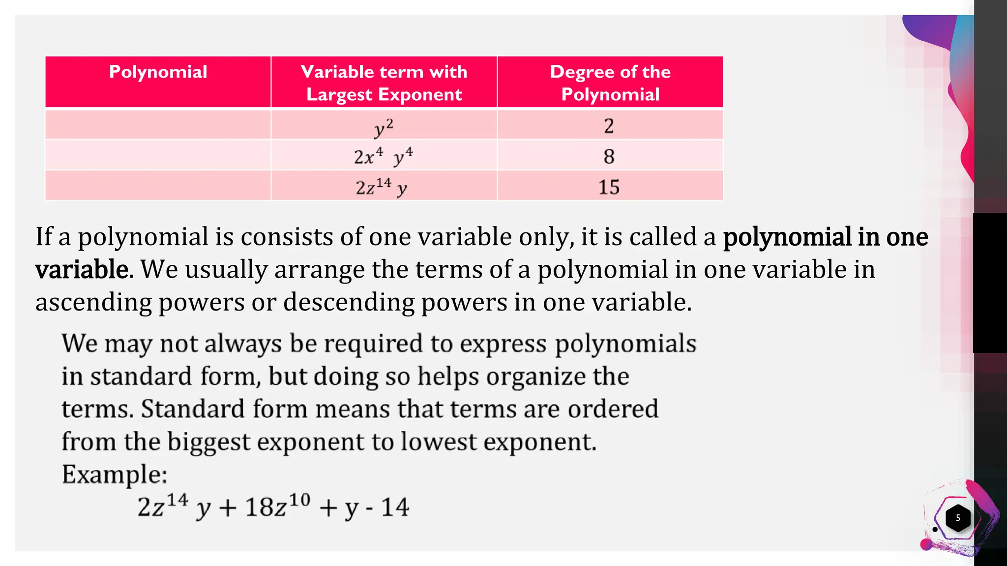 G7 MATH TOPIC ALGEBRA INTRODUCTION- POLYNOMIAL | PPTX
