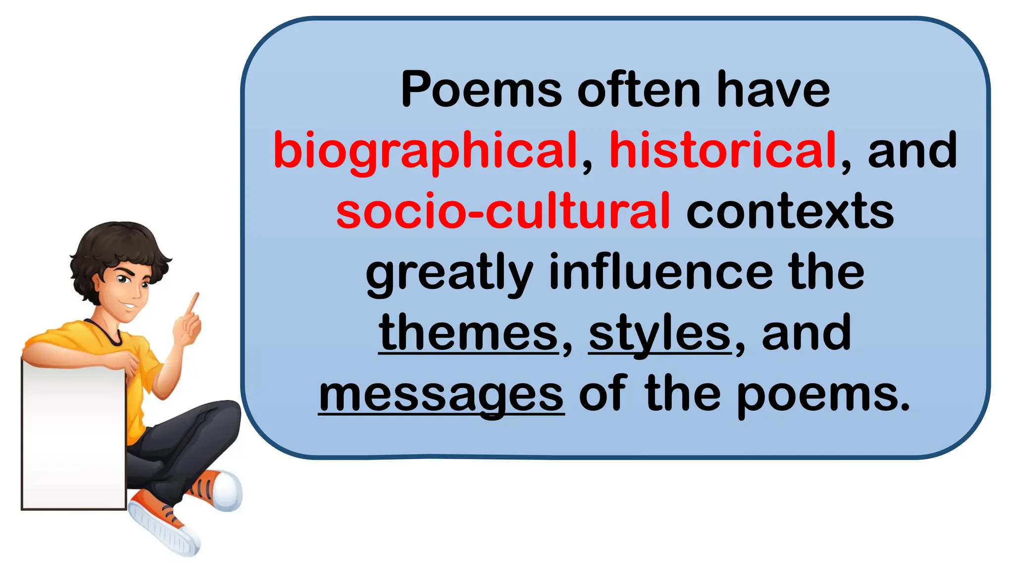 3 Literary Reading Lenses: Biographical Context, Historical Context, Socio-Cultural Context | PPTX