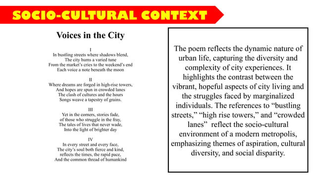 3 Literary Reading Lenses: Biographical Context, Historical Context, Socio-Cultural Context ...