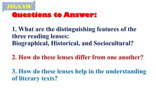 3 Literary Reading Lenses: Biographical Context, Historical Context ...