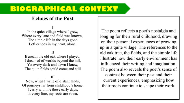 3 Literary Reading Lenses: Biographical Context, Historical Context ...