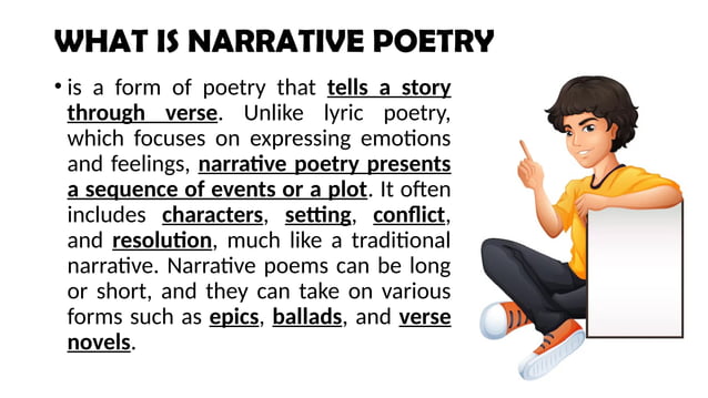 TYPES OF POETRY: LYRIC, NARRATIVE, DRAMA | PPTX