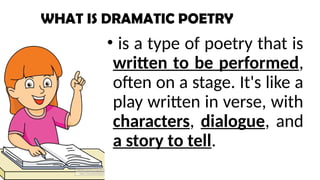 TYPES OF POETRY: LYRIC, NARRATIVE, DRAMA | PPTX