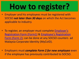 Social Security (SOCSO) / Perlindungan Keselamatan Sosial (PERKESO) | PPTX