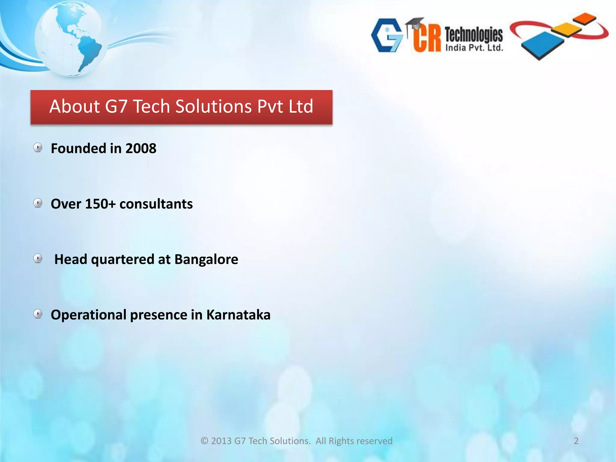 G7 tech solutions corporate profile | PPT