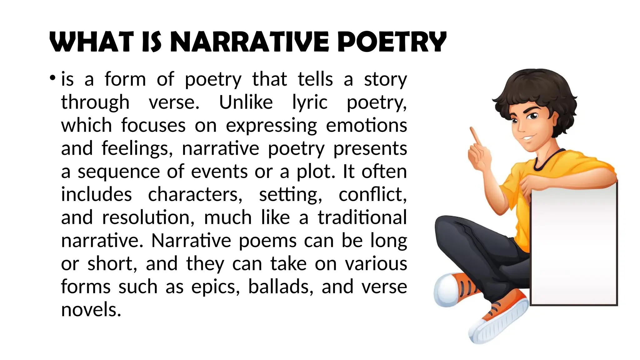 TYPES OF POETRY: LYRIC, NARRATIVE, DRAMA | PPTX