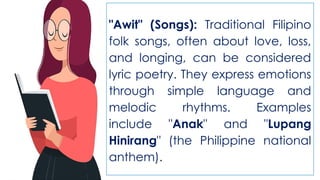 TYPES OF POETRY: LYRIC, NARRATIVE, DRAMA | PPTX