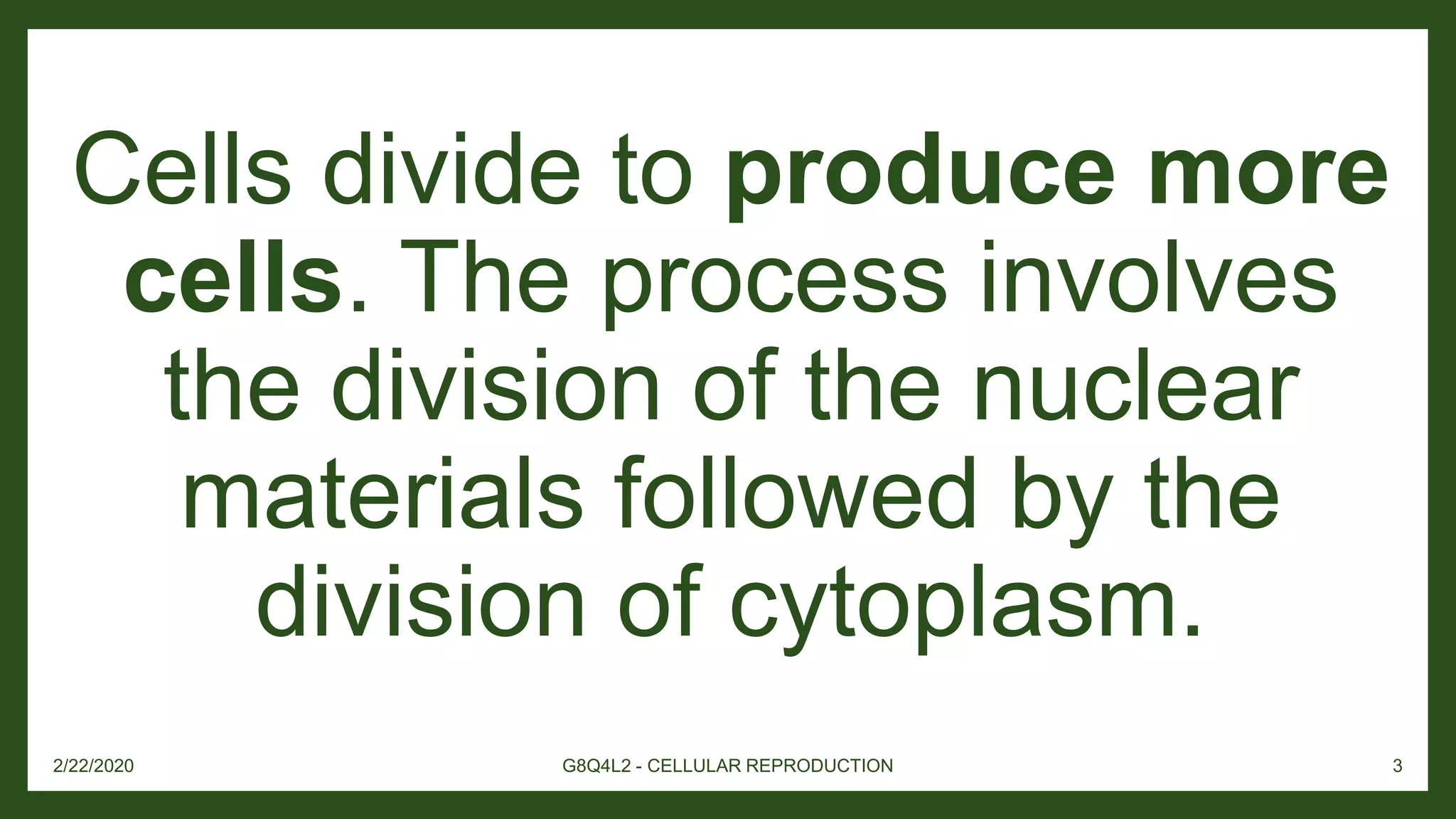Cellular Reproduction (Grade 8, Quarter 4) | PPTX