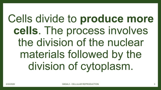 Cellular Reproduction (Grade 8, Quarter 4) | PPTX | Biological Sciences ...