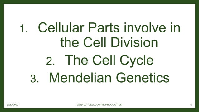 Cellular Reproduction (Grade 8, Quarter 4) | PPTX | Biological Sciences ...