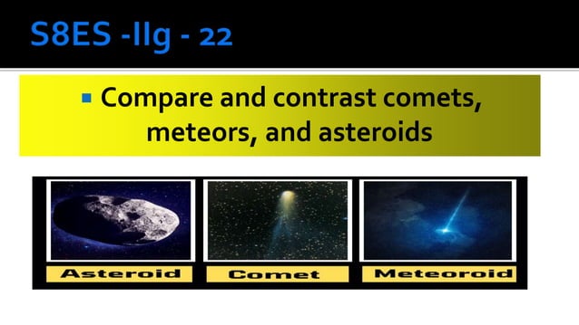G8-Science-Q2-Week-6-Compare-and-contrast-comets-meteors-and-asteroids ...